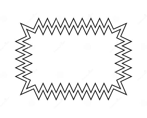 Rectangle Frame with Zigzag Edges. Empty Text Box, Speech Bubble, Tag ...