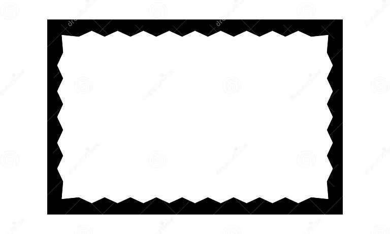 Rectangle Frame with Zigzag Inner Edges. Empty Text Box, Speech Bubble ...
