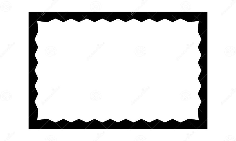 Rectangle Frame With Zigzag Inner Edges Empty Text Box Speech Bubble Tag Or Label Rectangular