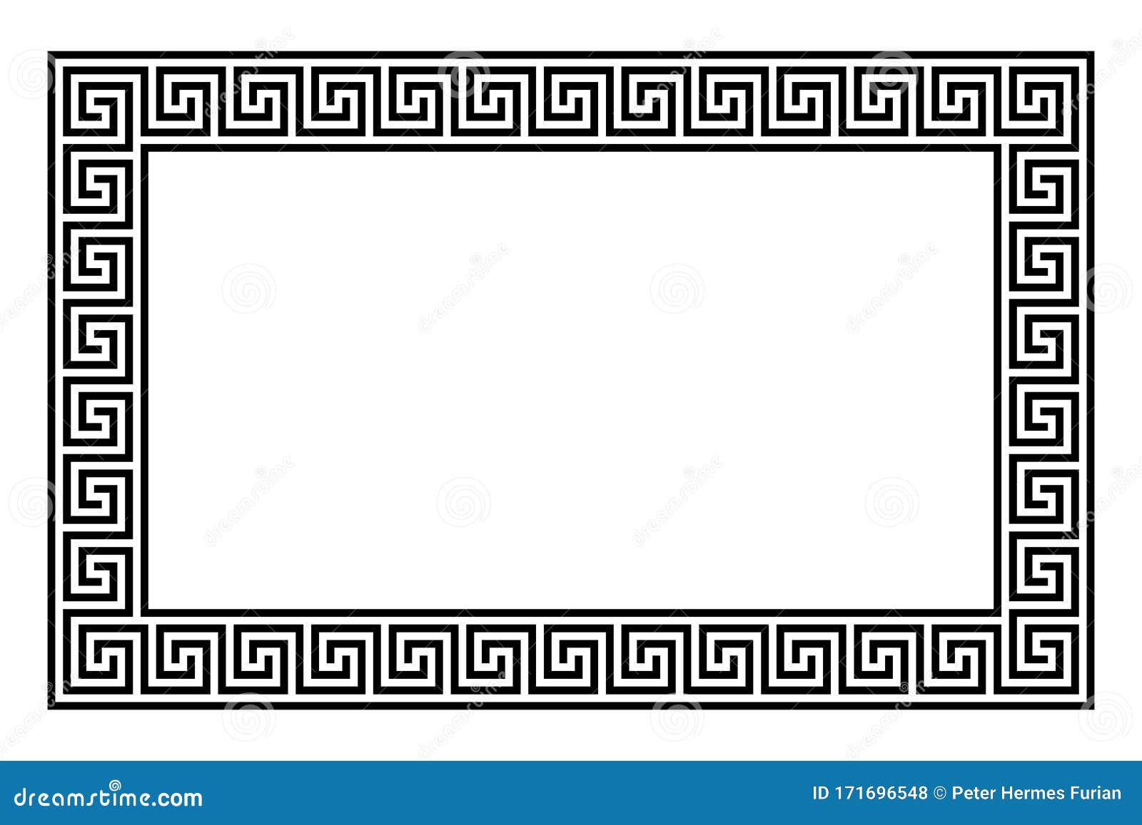 Rectangle Framed Disconnected Meander Pattern Made of Seamless Meanders ...