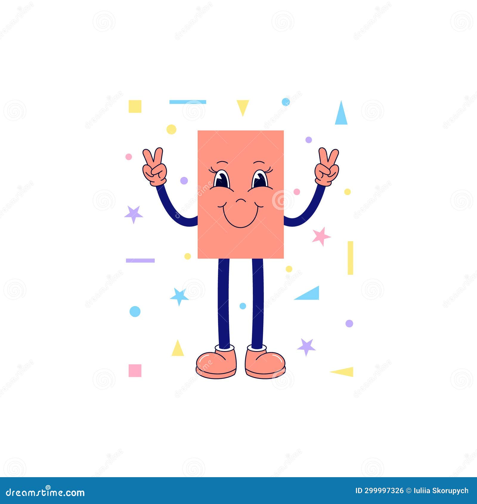 Rectangle in a Funny Cartoon Style. Simple and Cute. Educational ...