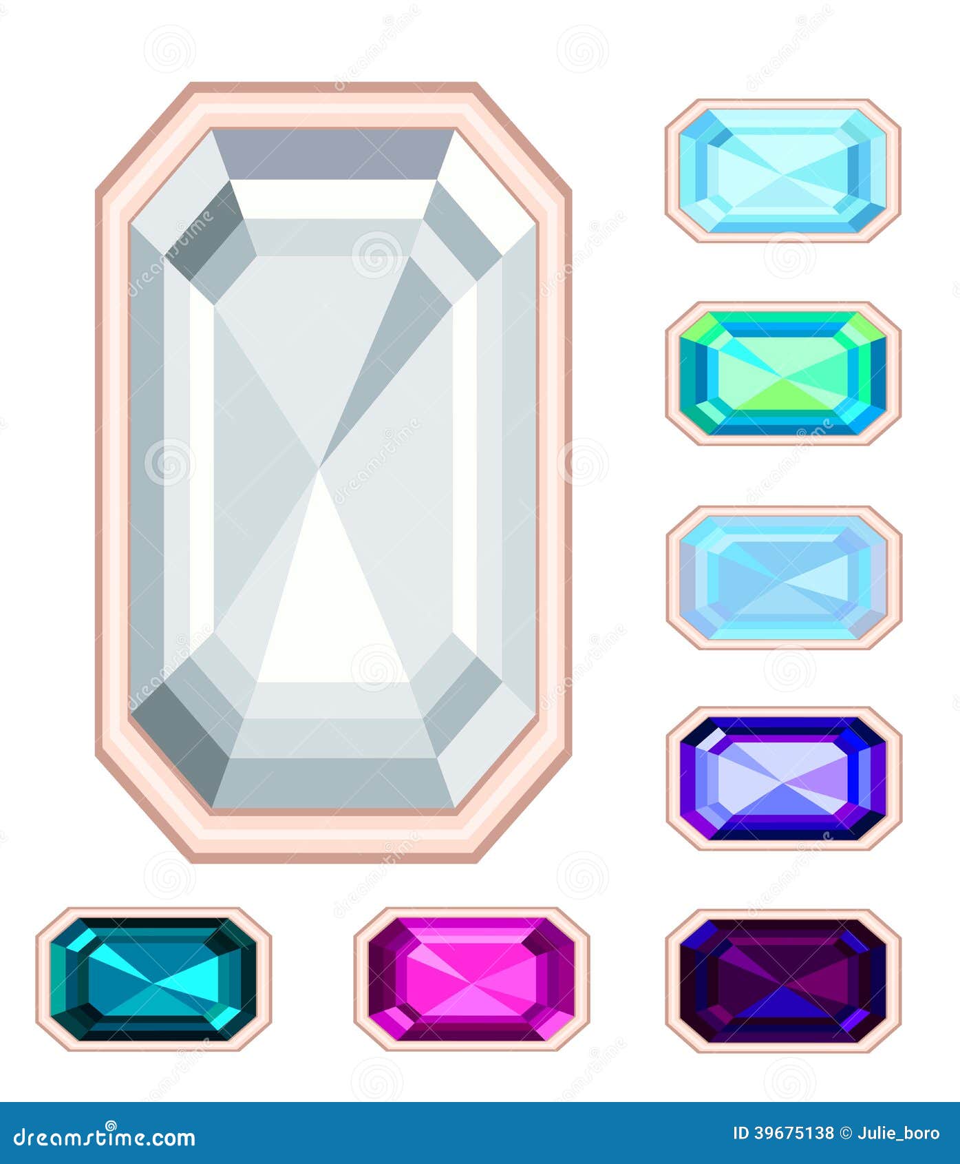 Rectangle Gemstone Set Stock Illustrations – 180 Rectangle Gemstone Set ...