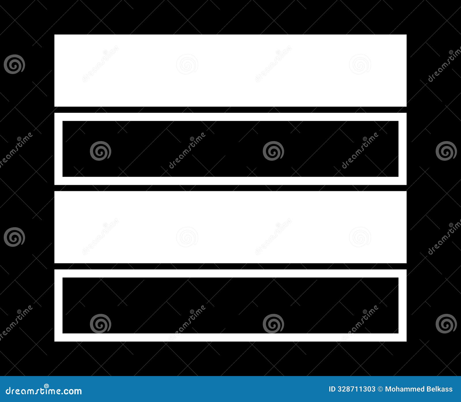 Rectangle Geometric Outline and Shape Collection Black and White Stock ...