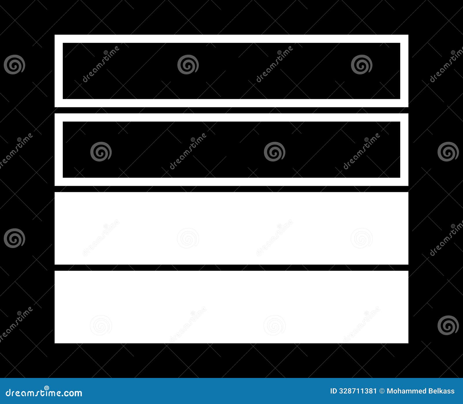 Rectangle Geometric Shape and Rectangle Outline Black and White Stock ...