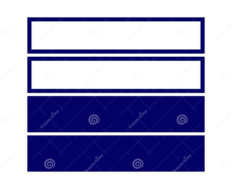 Rectangle Geometric Shape and Rectangle Outline Blue Stock Vector ...