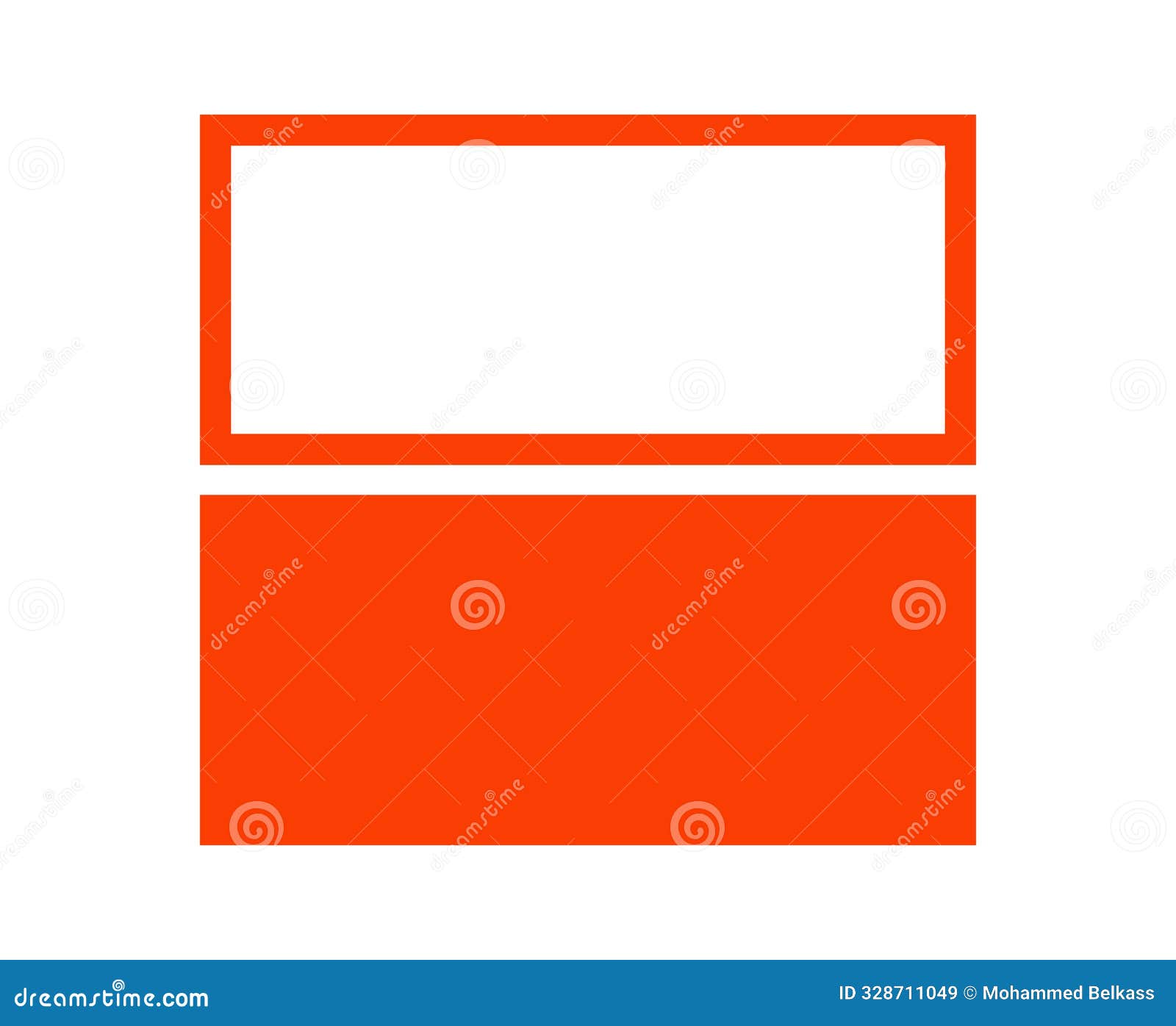 Rectangle Geometric Shape and Rectangle Outline Orange Symbol Stock ...