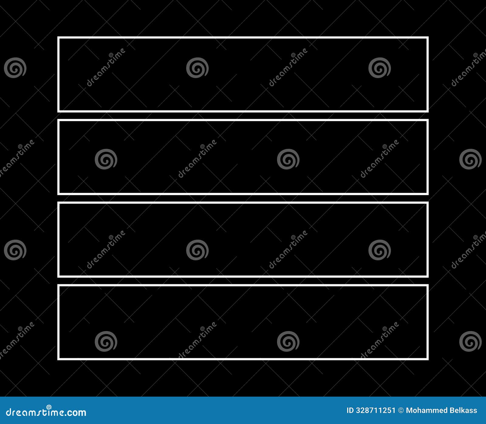 Rectangle Geometric Shape Stroke Collection Black and White Stock ...