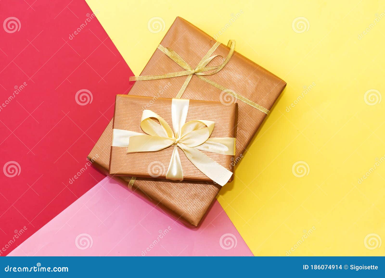 Rectangle Gift Box On Wood Table. Stock Photo | CartoonDealer.com ...