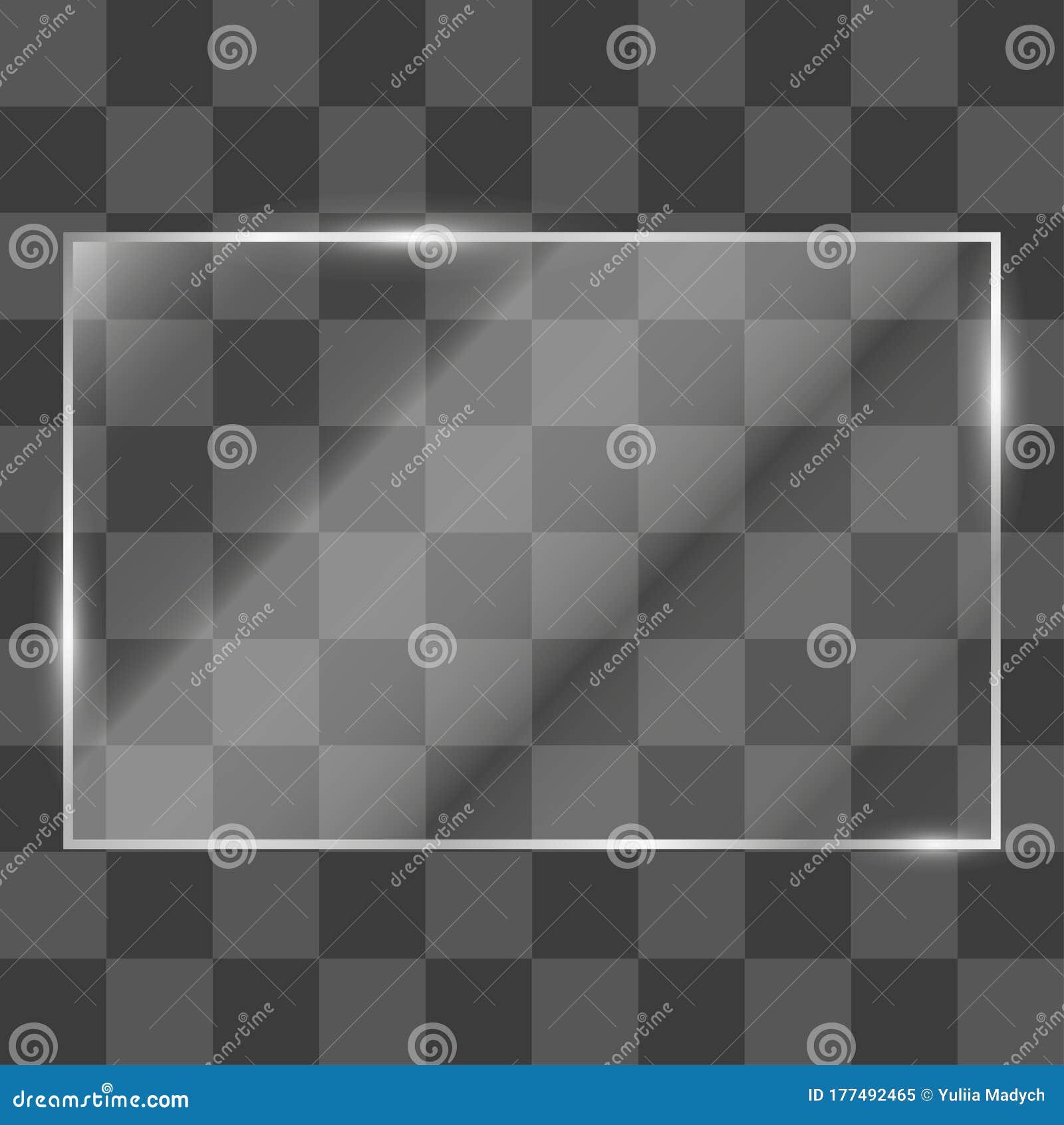 Rectangle Glass Plate, Realistic Transparent Glass, Window. Light ...