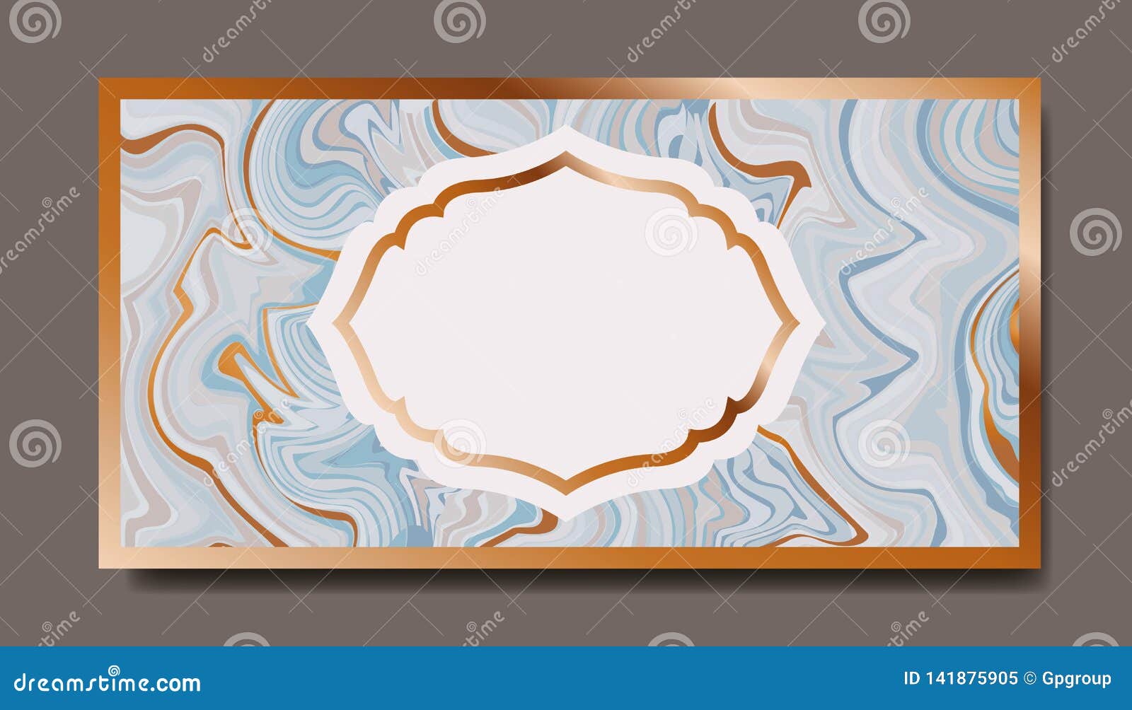 Rectangle Golden with Victorian Frame Marble Texture Stock Vector ...