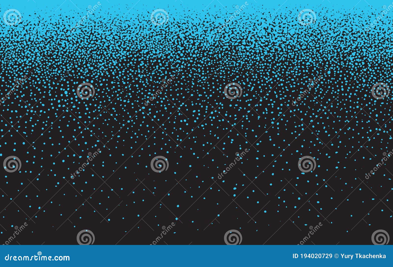 Rectangle Gradient Screen Tone with Blue Neon Dots on Black Background ...