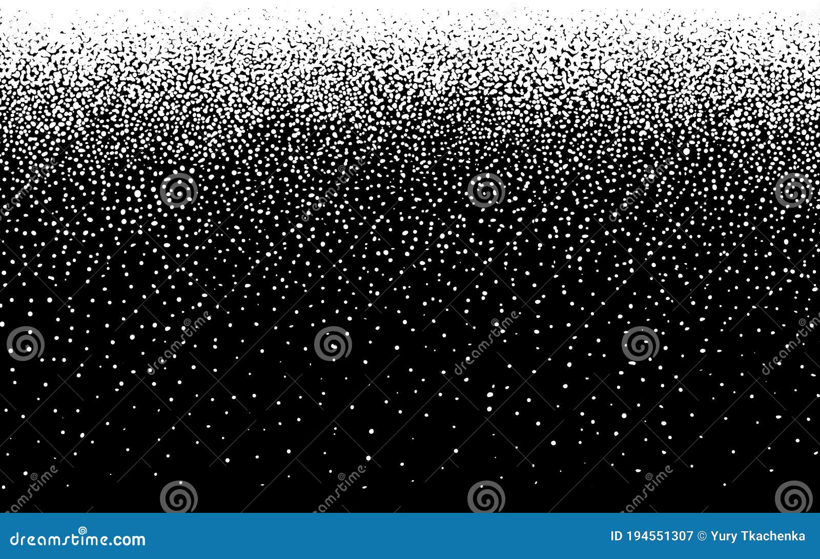 Rectangle Gradient Screen Tone with White Dots on Black Background ...