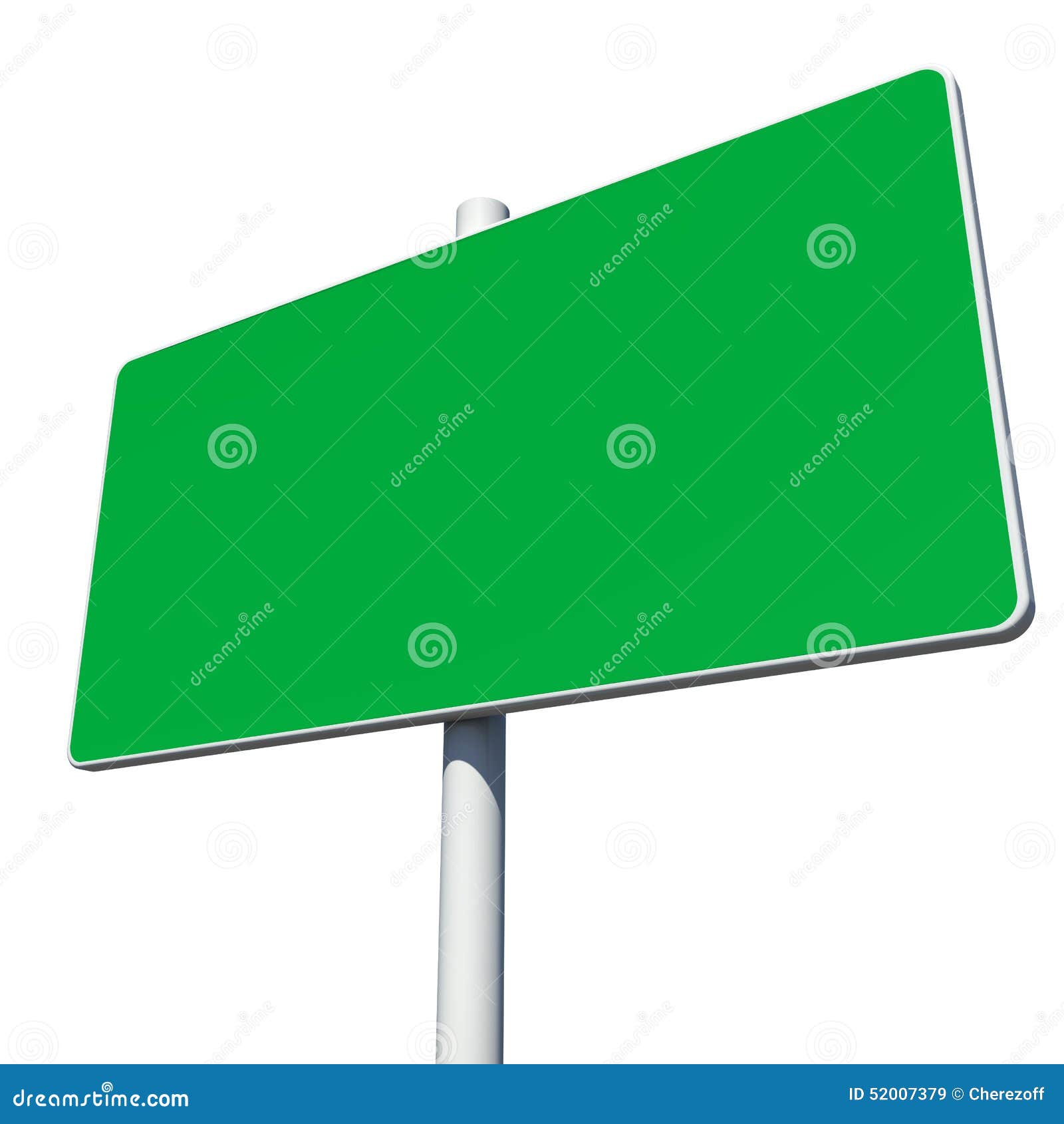 Rectangle Green Road Sign. Isolated Stock Illustration - Illustration ...