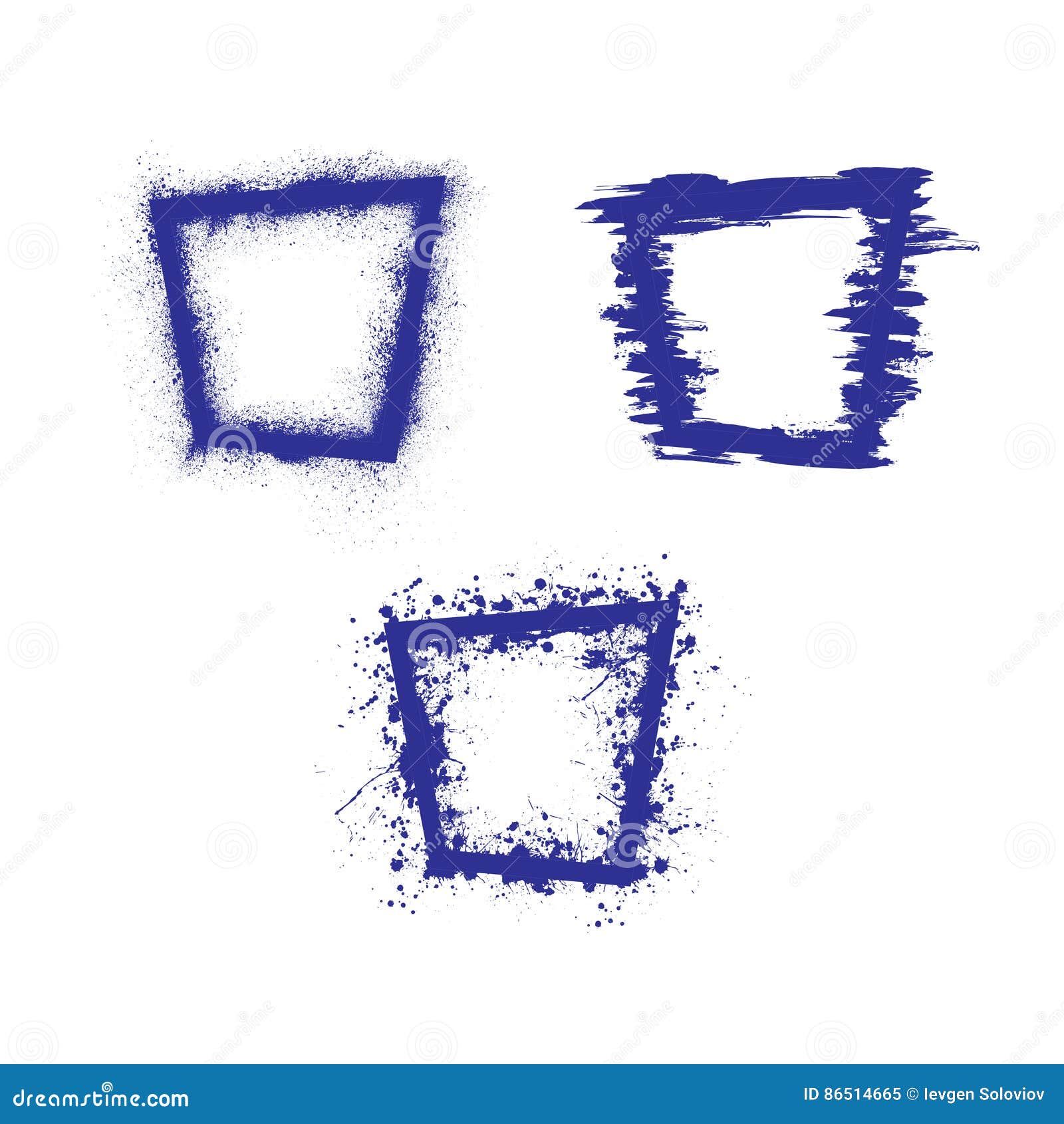Rectangle Grunge Frames Full Stock Vector - Illustration of brush ...