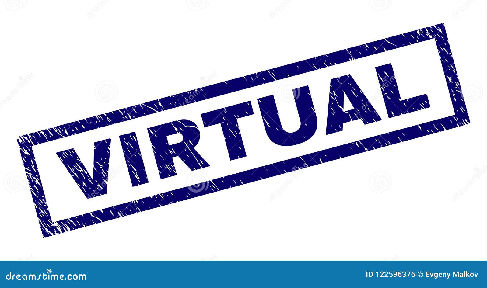 Rectangle Grunge VIRTUAL Stamp Stock Vector - Illustration of overlay ...