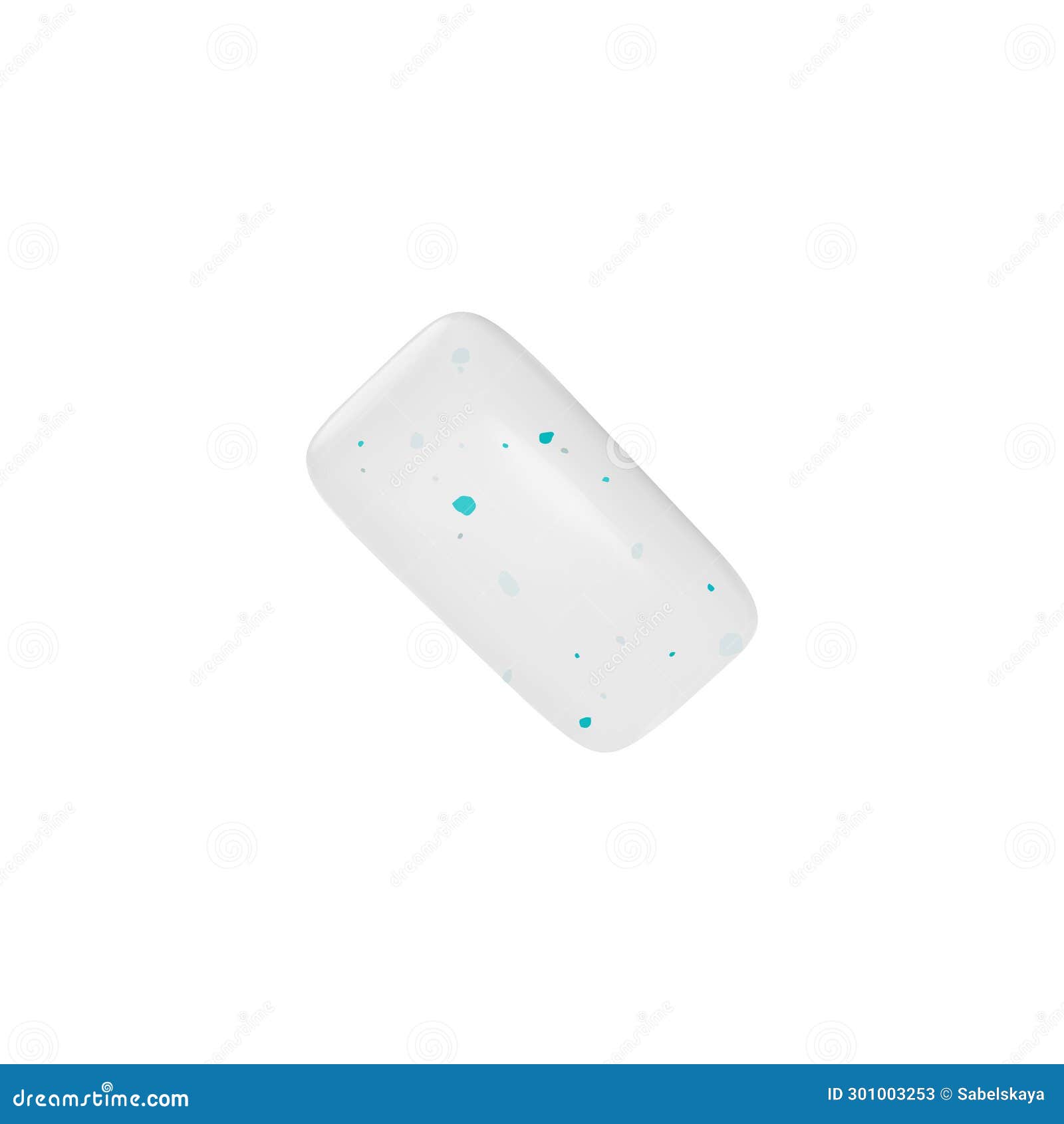 Rectangle Gum Pad with Blue Minerals 3D Style, Vector Illustration ...