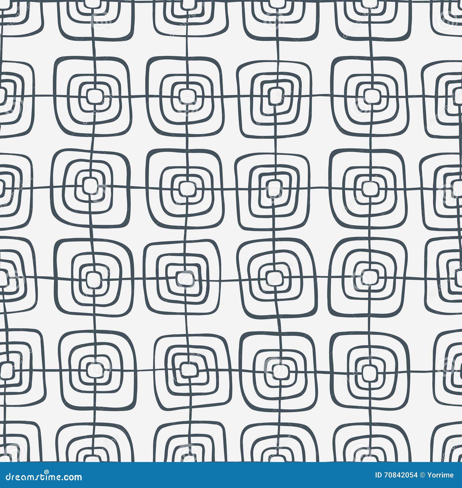 Rectangle Hand Drawn Monochrome Seamless Pattern Stock Vector ...