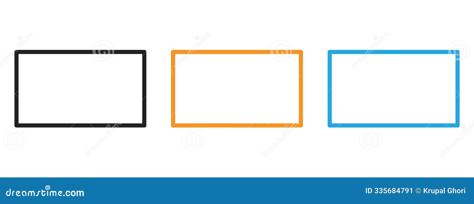 Rectangle Icon Thin Line Illustration Set Stock Vector - Illustration ...