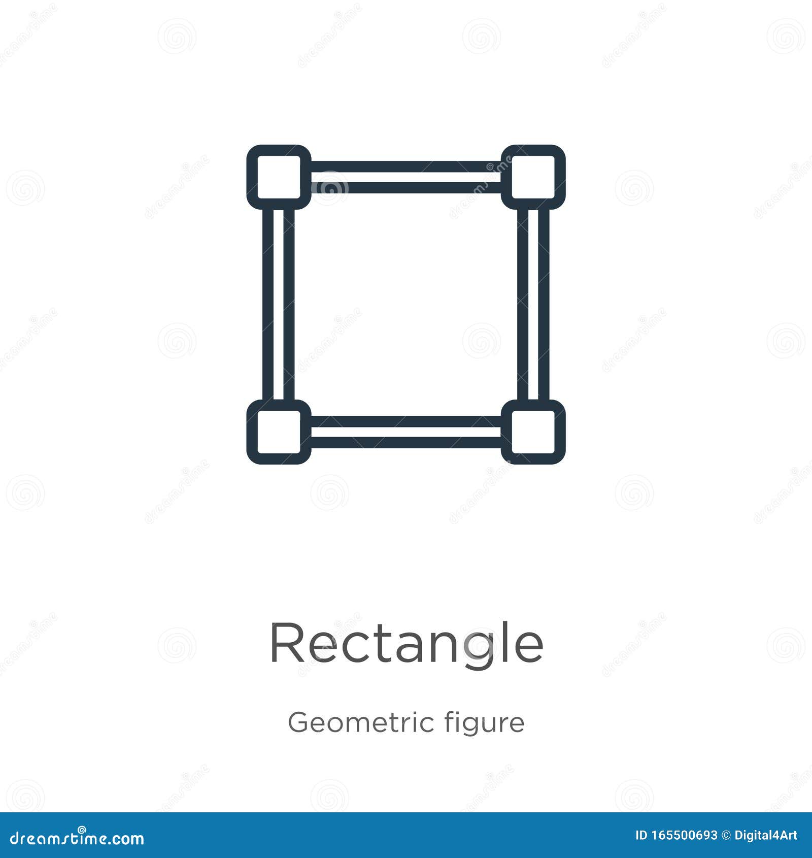 Rectangle Icon. Thin Linear Rectangle Outline Icon Isolated on White ...