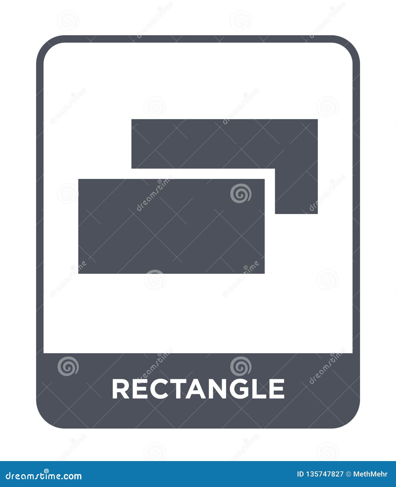 Rectangle Icon in Trendy Design Style. Rectangle Icon Isolated on White ...