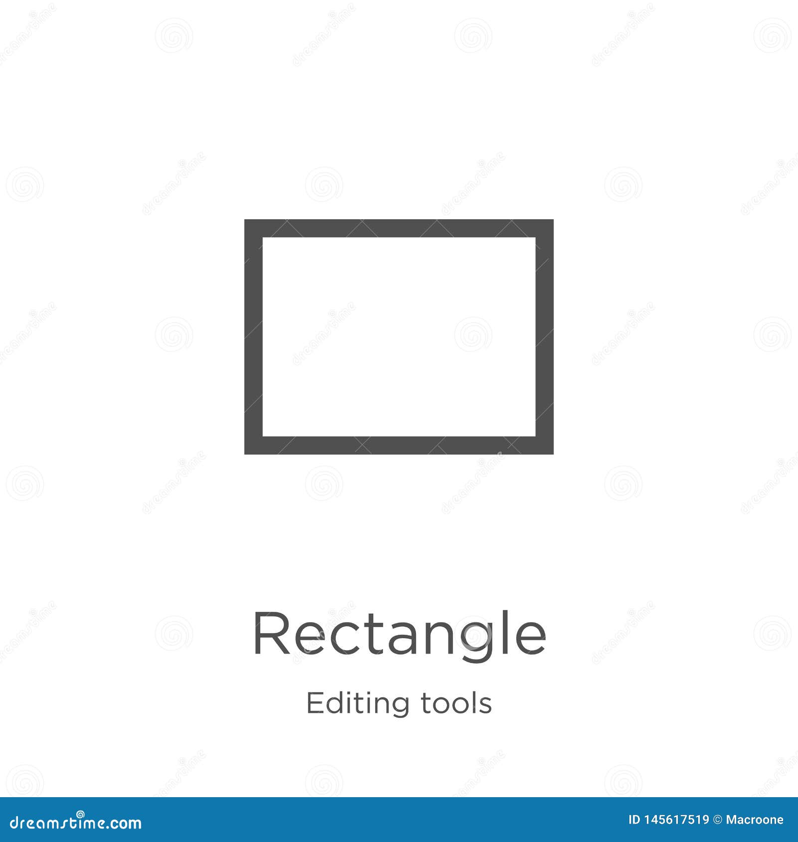 Rectangle Icon Vector from Editing Tools Collection. Thin Line ...