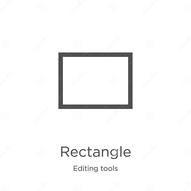 Rectangle Icon Vector from Editing Tools Collection. Thin Line ...