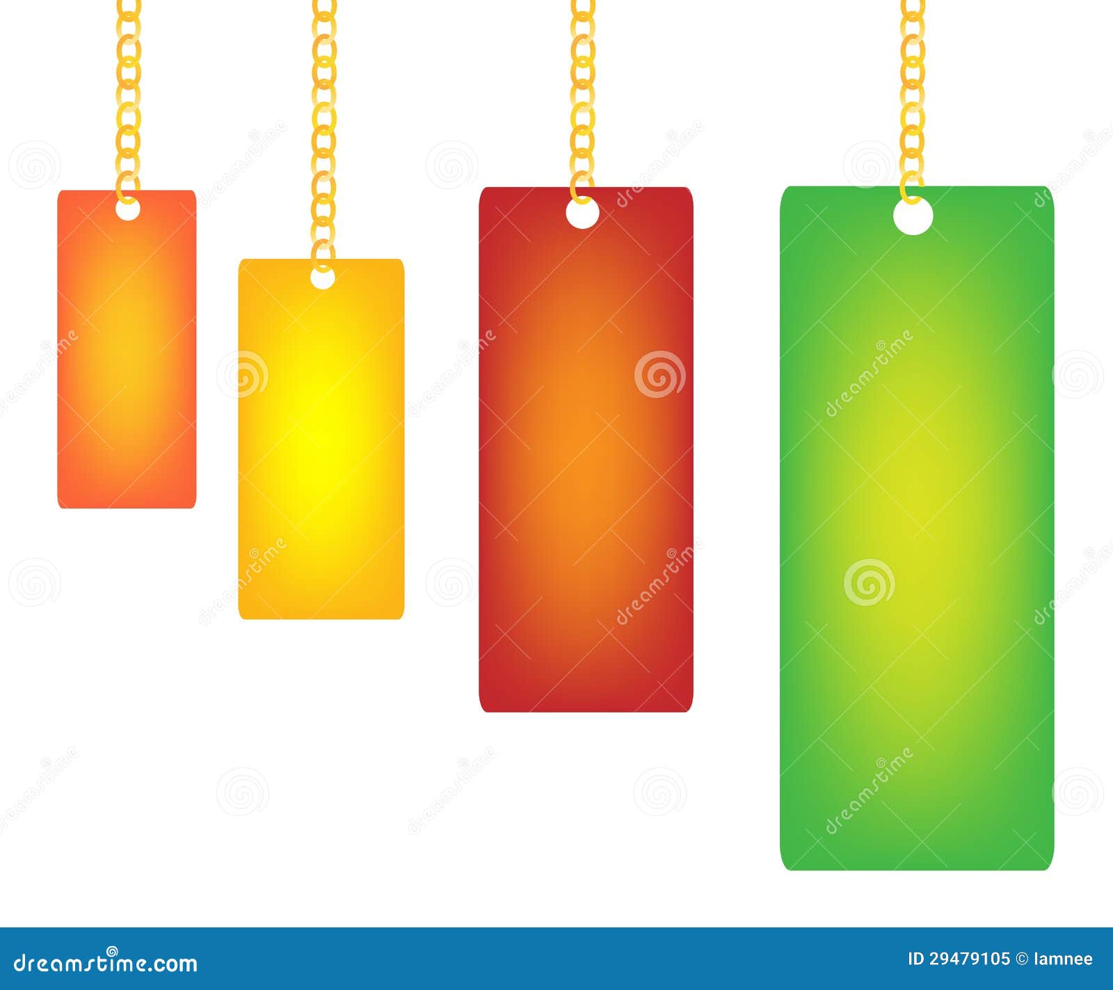 Rectangle Label Holding on a Goldenl Chain Stock Vector - Illustration ...