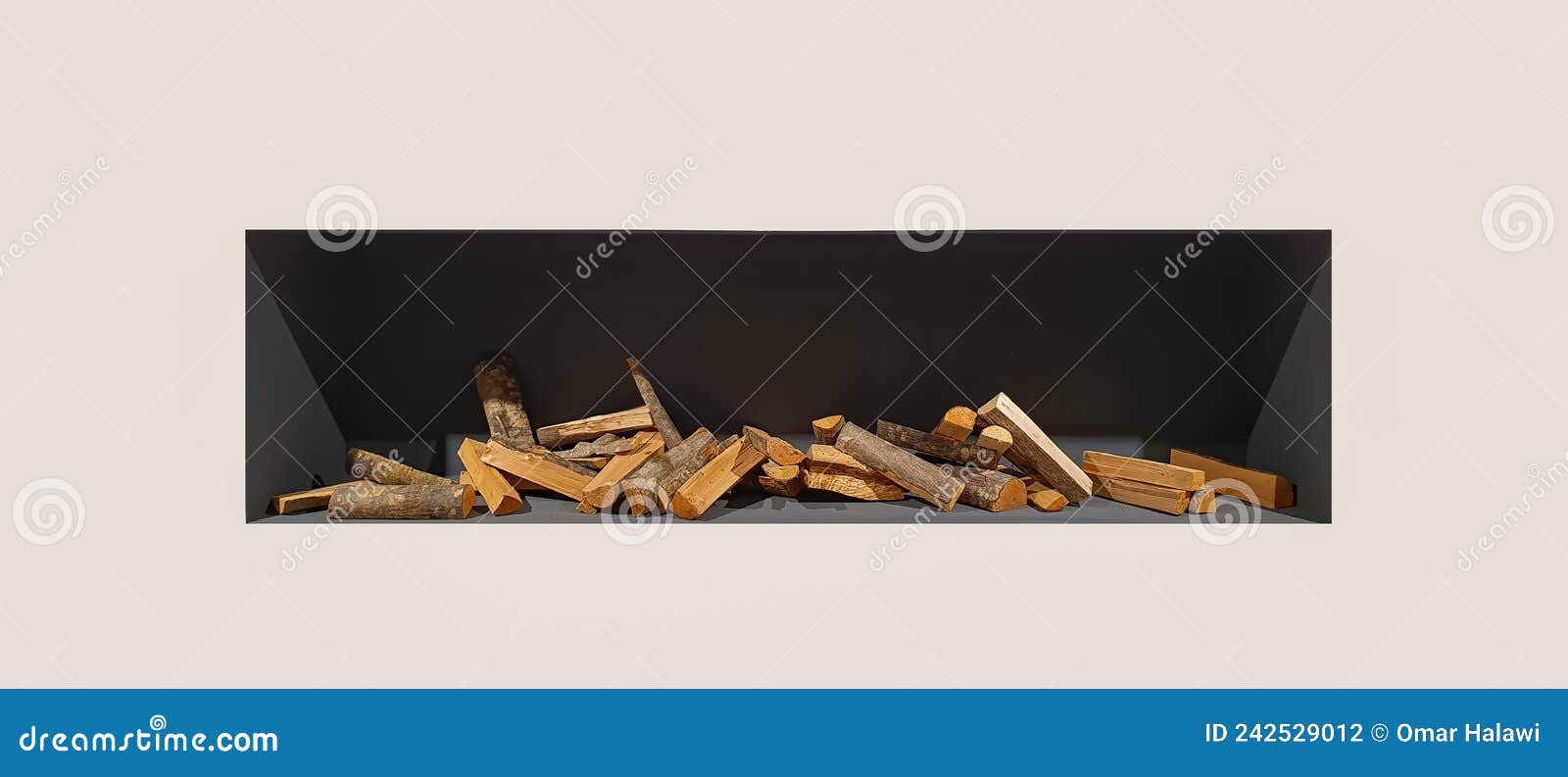 A Rectangle Large Fireplace in a Modern Living Room Stock Photo - Image ...