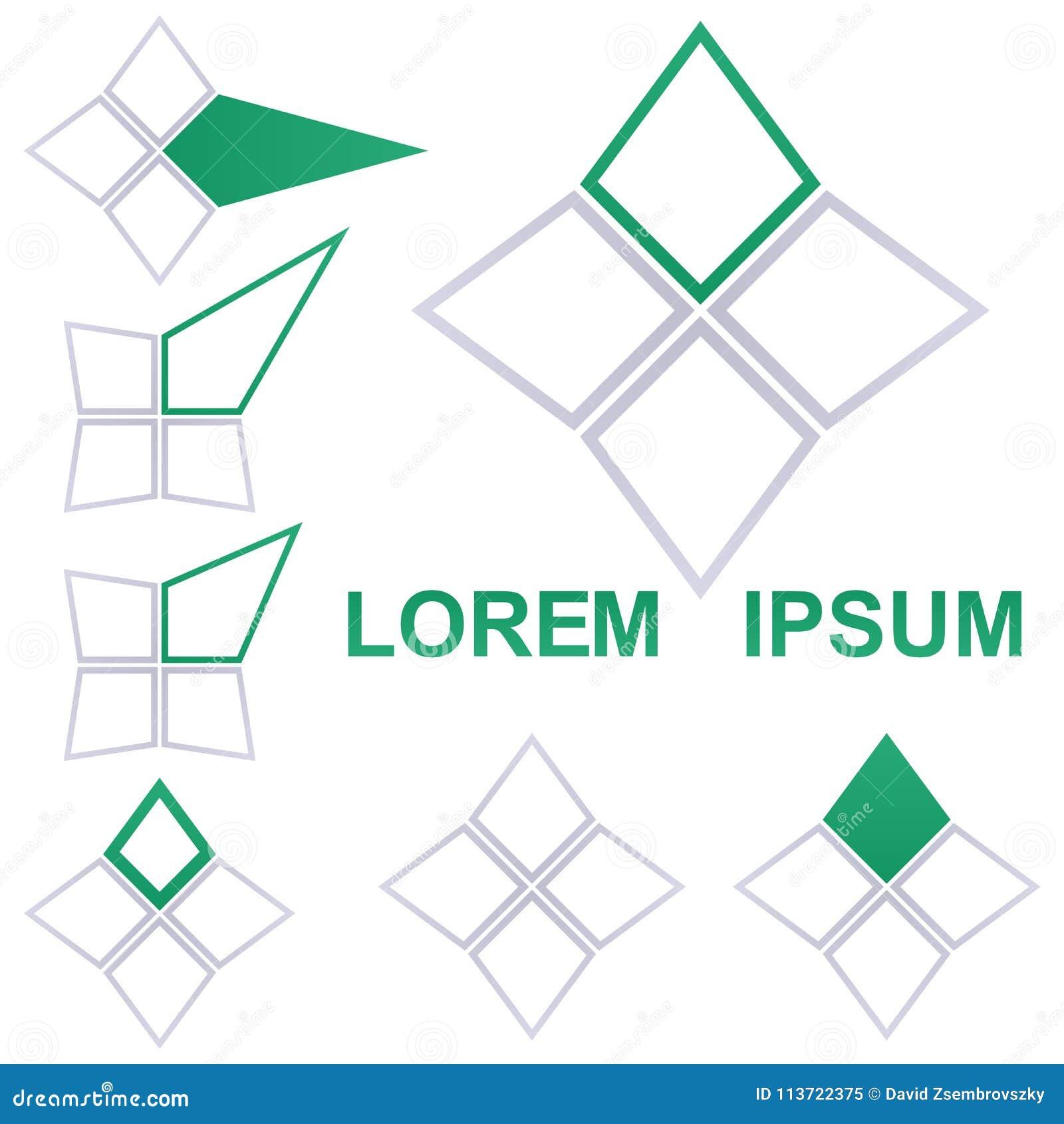 Rectangle logo design set stock vector. Illustration of shape - 113722375