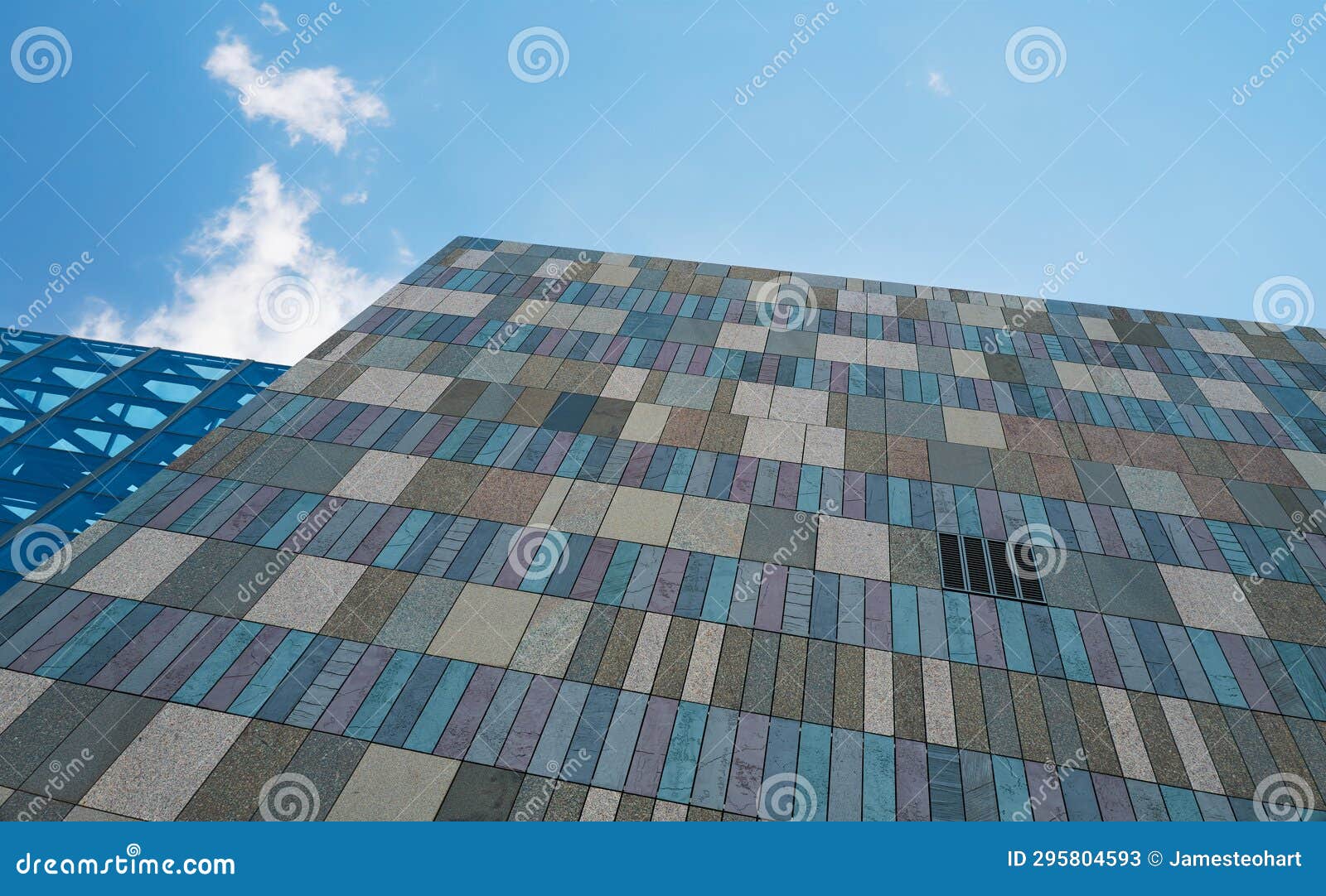 Rectangle Marble Tiles Wall of Modern Building Exterior Stock Image ...