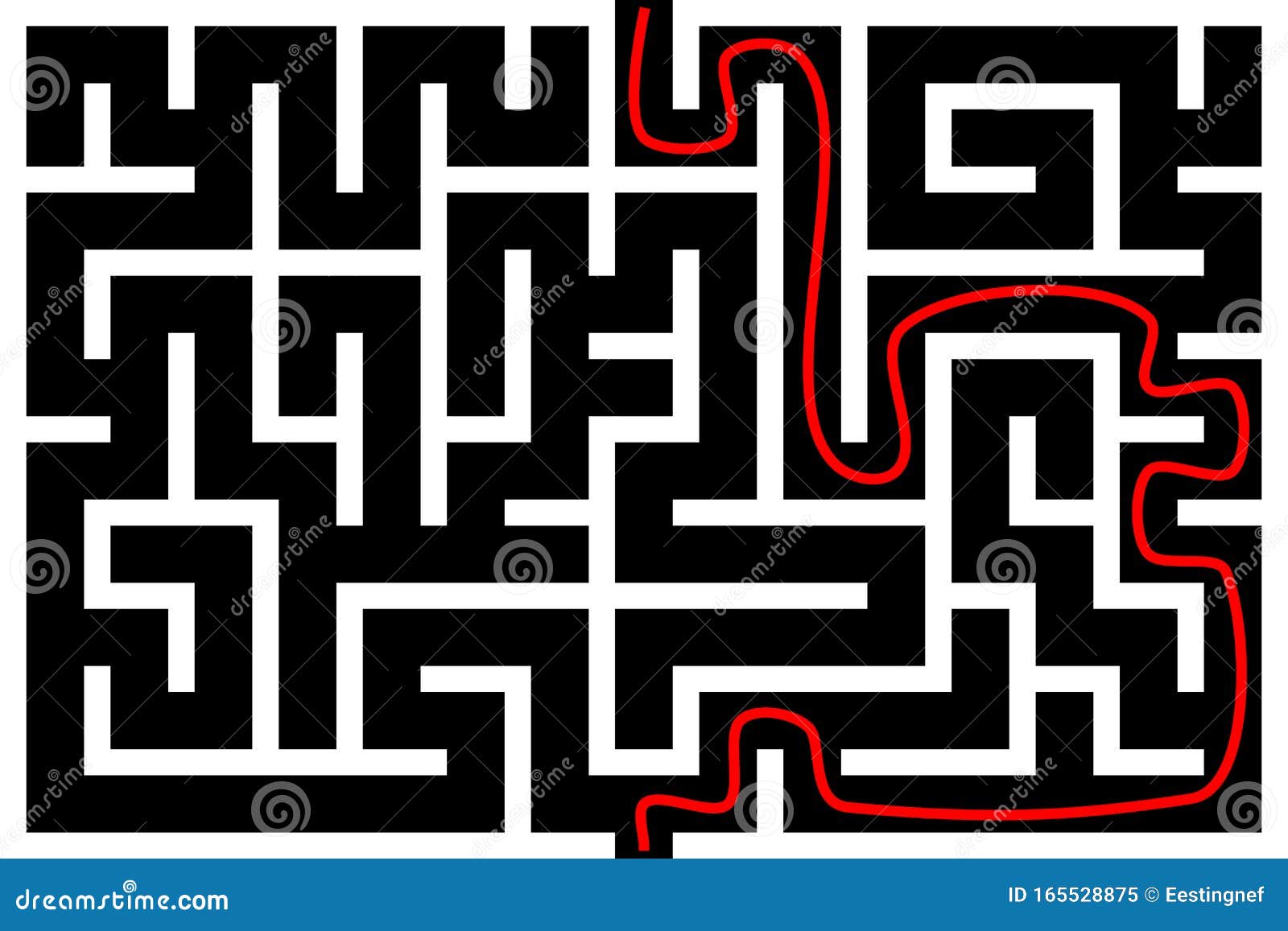 Rectangle Maze with Solution. Vector Illustration Stock Vector ...