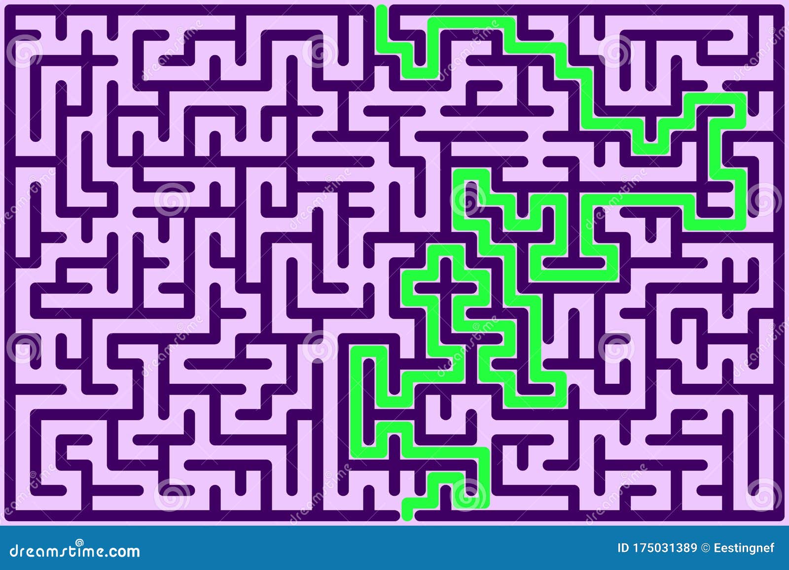 Rectangle Maze with Solution. Vector Illustration Stock Vector ...