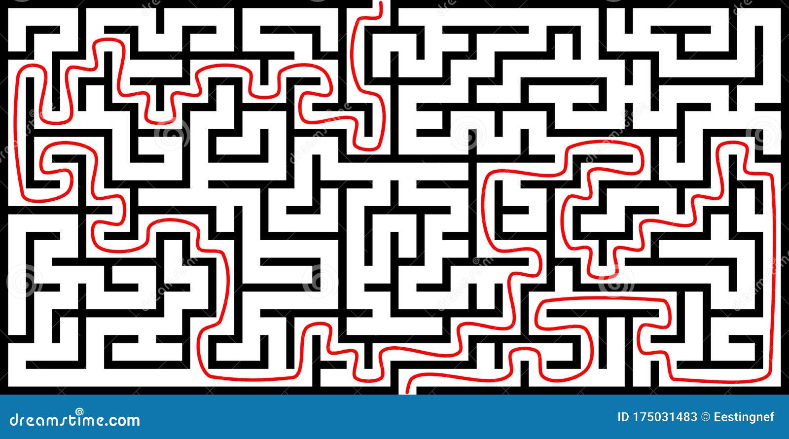 Rectangle Maze with Solution. Vector Illustration Stock Vector ...