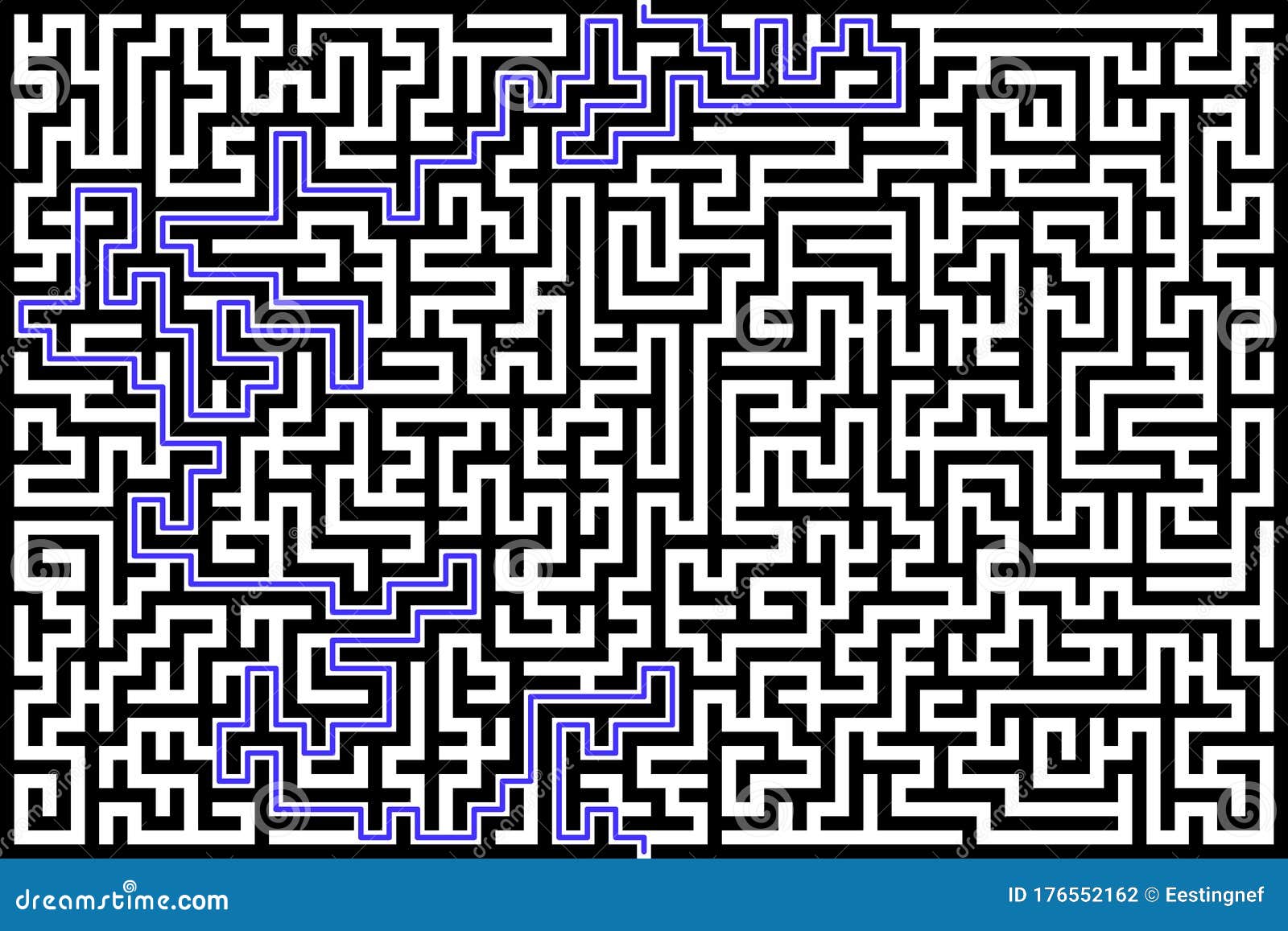 Rectangle Maze with Solution. Vector Illustration Stock Vector ...