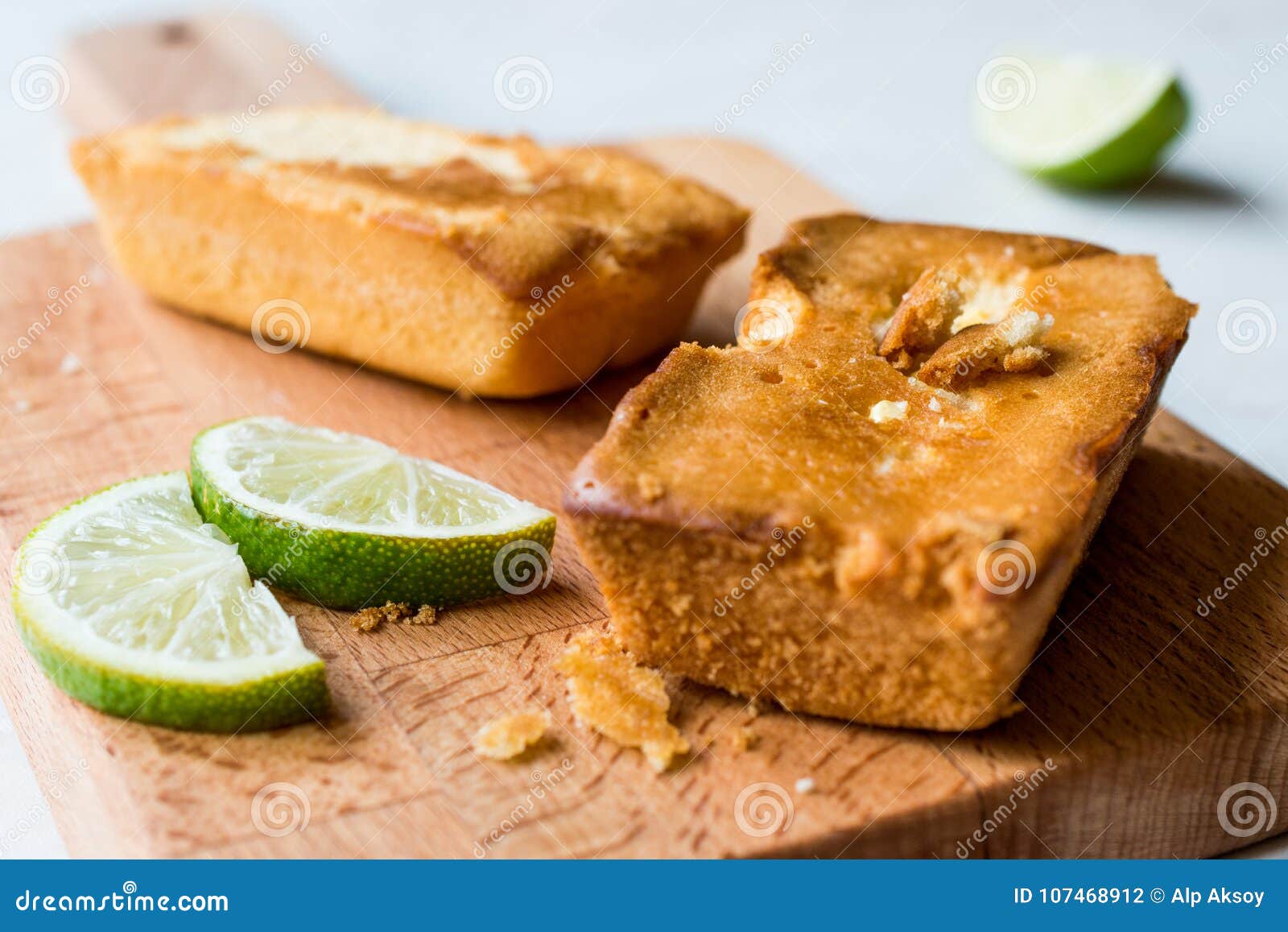 Rectangle Mini Lime Cakes on Wooden Surface. Stock Photo - Image of ...