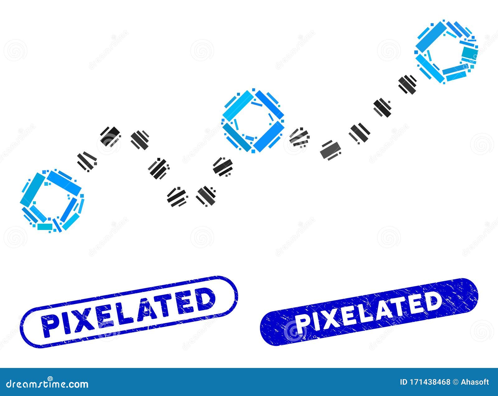 Rubber Pixelated Stamp Seal And Military Camouflage Composition Of ...