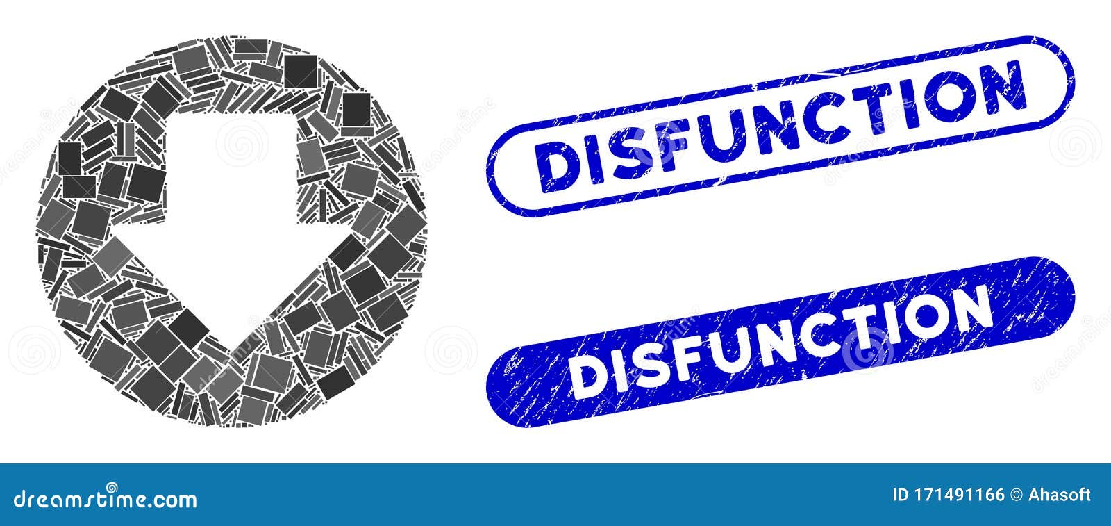 Rectangle Mosaic Down with Textured Disfunction Stamps Stock Vector ...