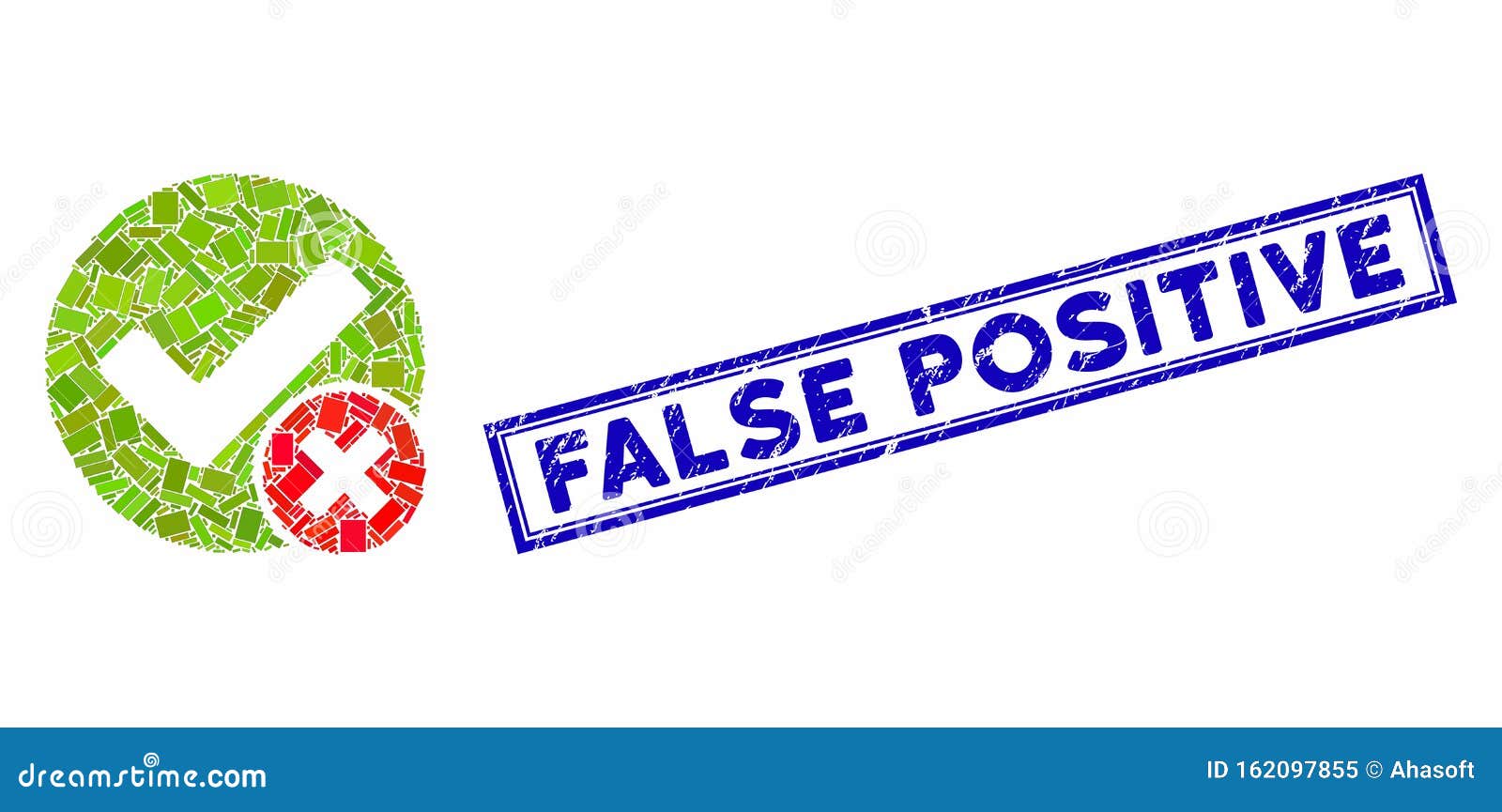 Rectangle Mosaic False Positive with Grunge False Positive Stamp Stock ...