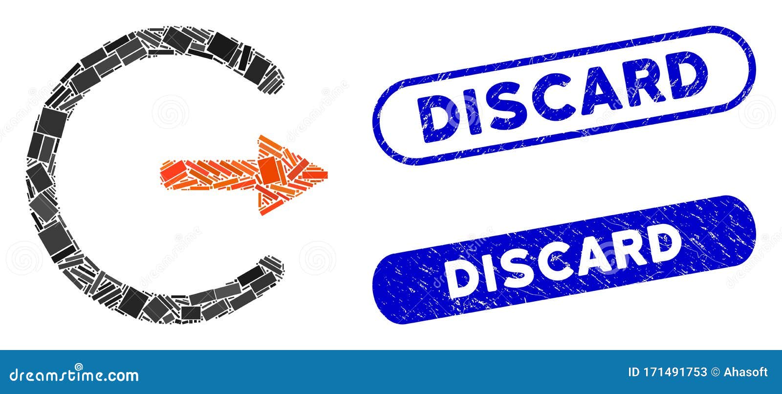 Rectangle Mosaic Logout with Distress Discard Stamps Stock Vector ...