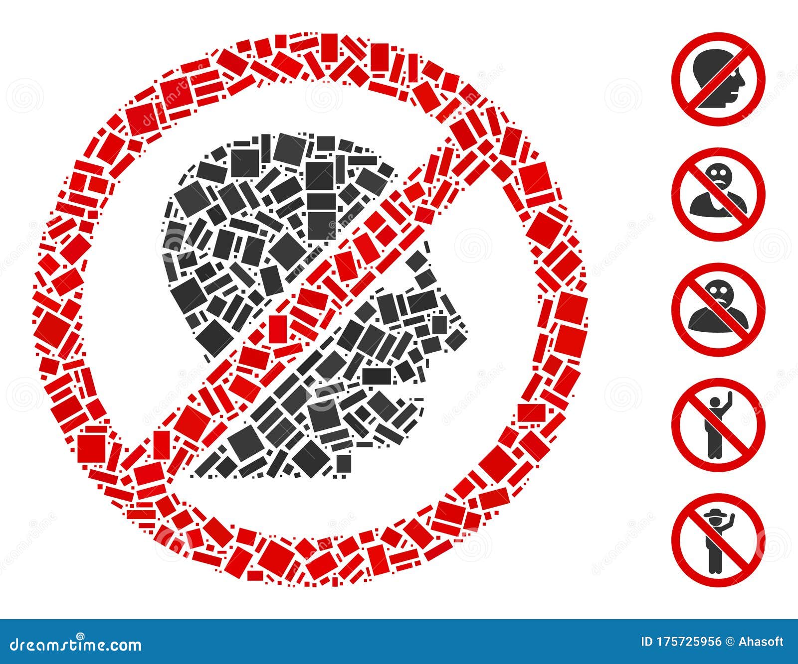 Rectangle Mosaic No Angry Person Stock Illustration - Illustration of ...