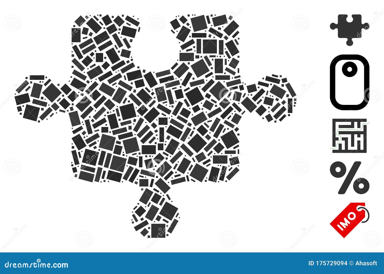 Rectangle Mosaic Puzzle Piece Stock Illustration - Illustration of game ...