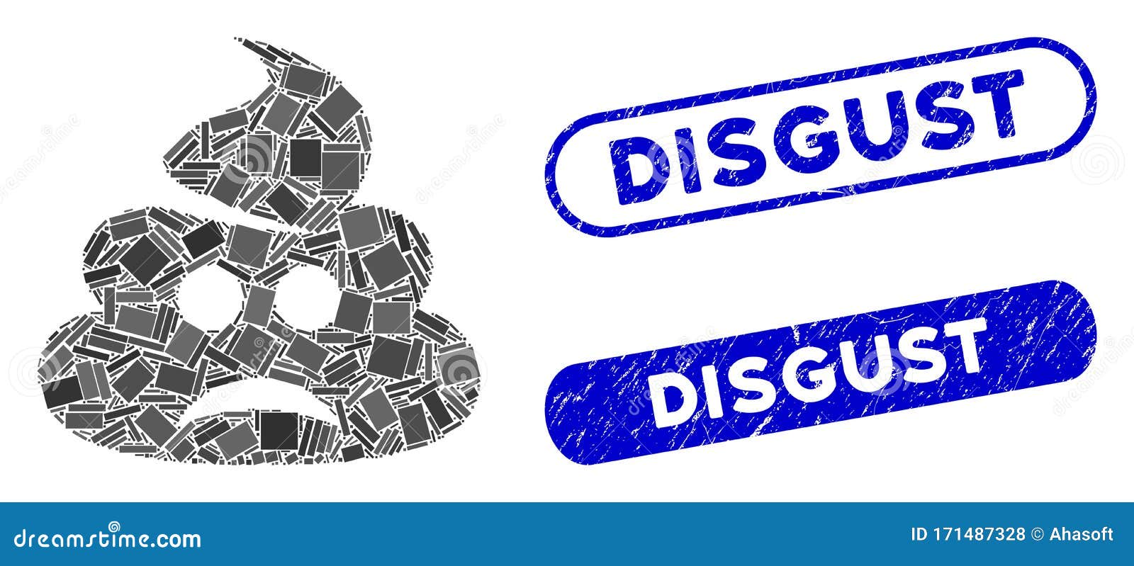 Rectangle Mosaic Sad Shit with Distress Disgust Seals Stock Vector ...