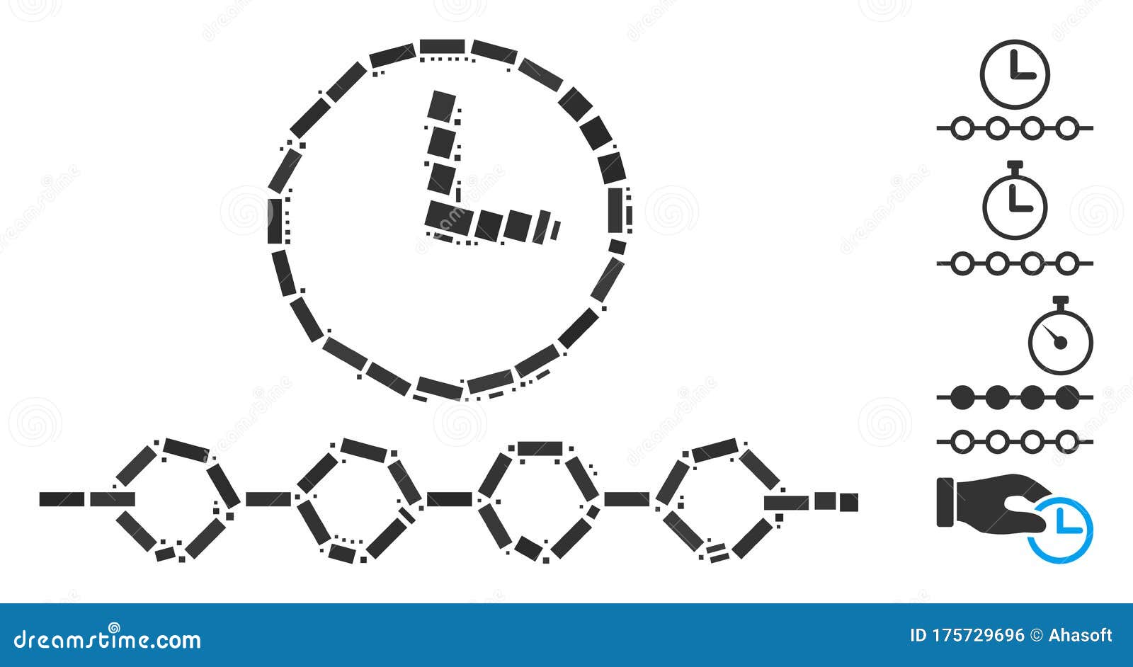 Rectangle Mosaic Timeline stock illustration. Illustration of clockface - 175729696