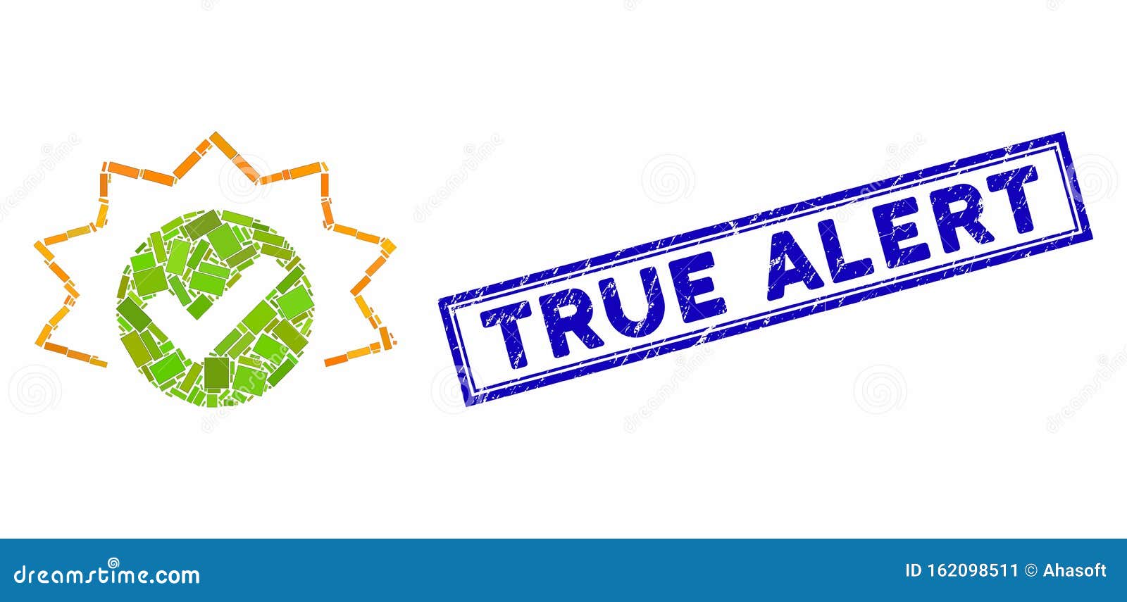 Rectangle Mosaic True Alert with Grunge True Alert Seal Stock Vector ...