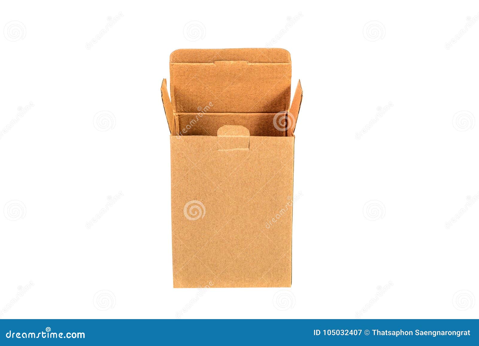 Rectangle Opened Brown Cardboard Box Packaging Blank Template in Stock ...