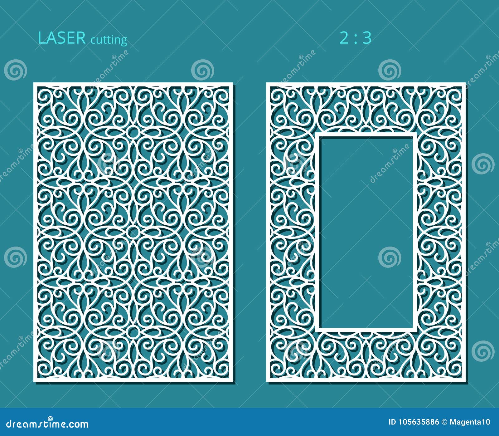 Rectangle Panels With Cutout Lace Pattern Cartoon Vector ...