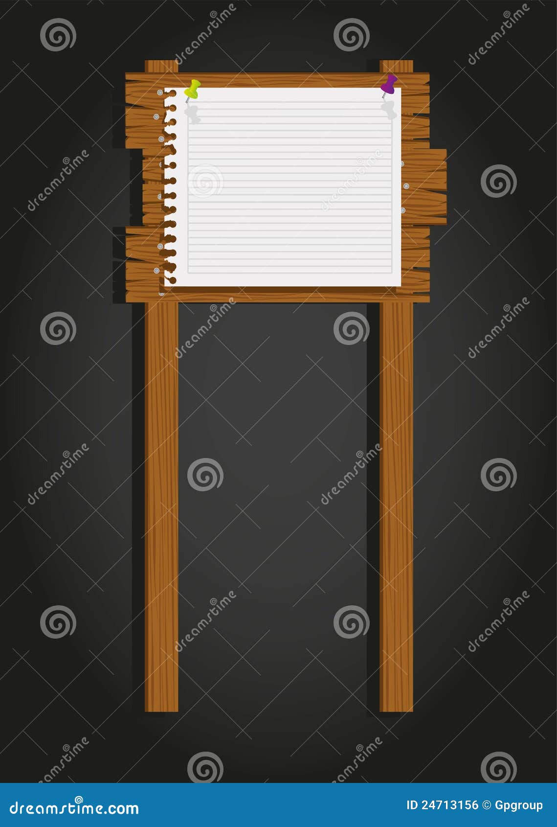Rectangle with a Paper Wooden Signage Stock Vector - Illustration of ...