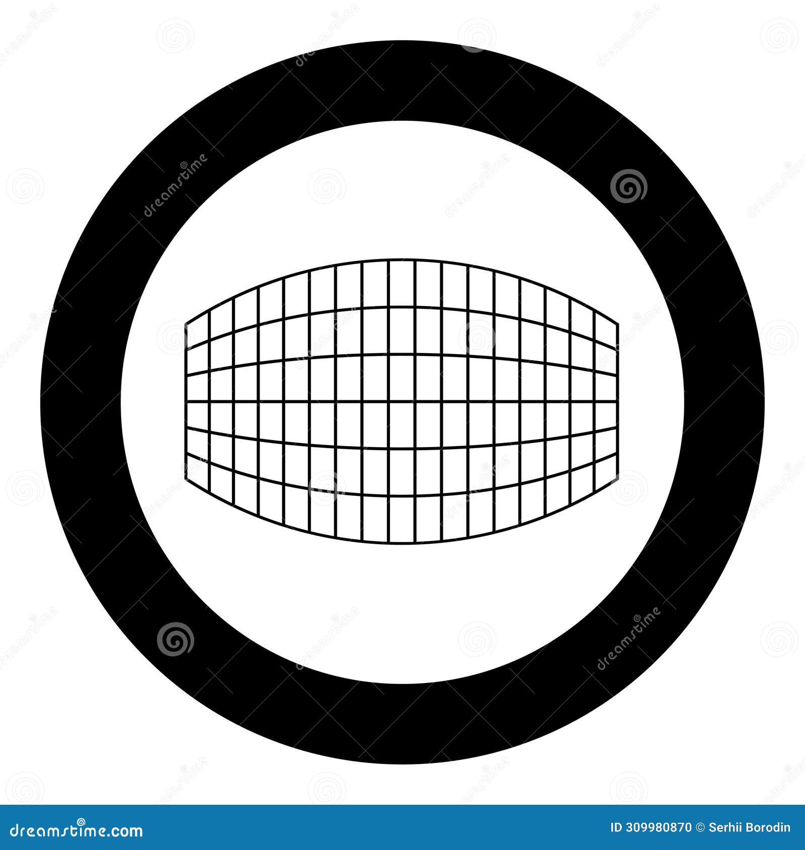 Rectangle in Projection Grid Checkered Icon in Circle Round Black Color ...