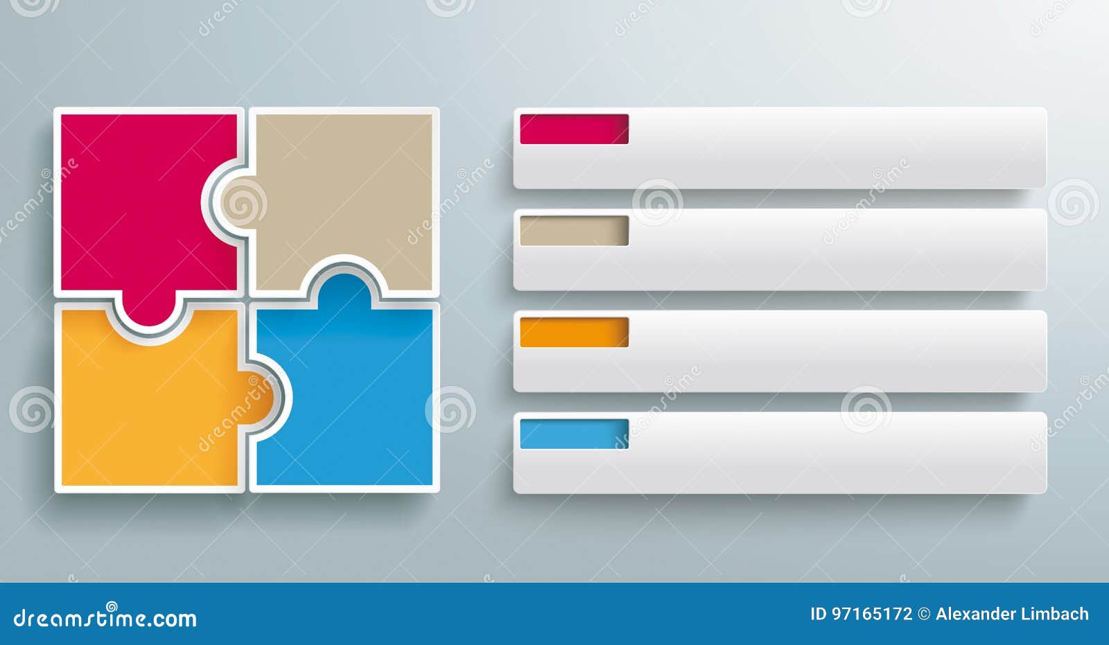 Rectangle Puzzle 4 Pieces Tabs Stock Vector - Illustration of partner ...