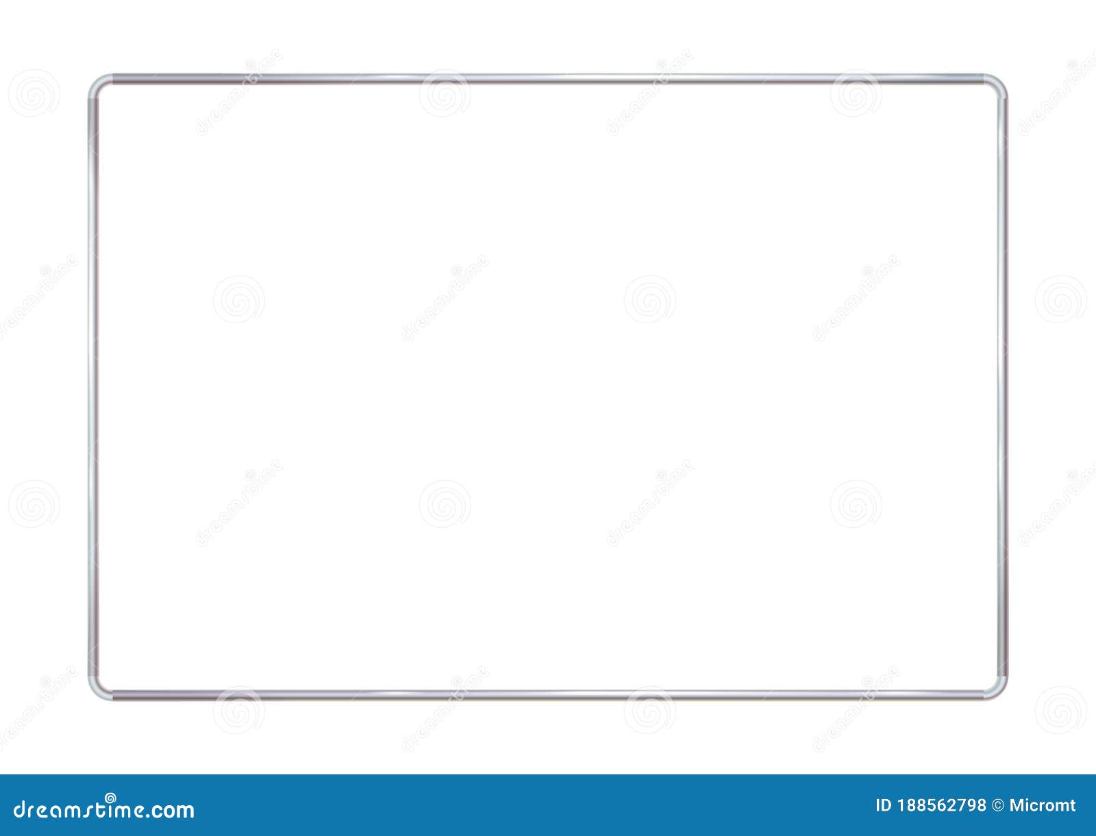 Rectangle Realistic Frame Metal or Silver with Rounded Corners. Slender ...